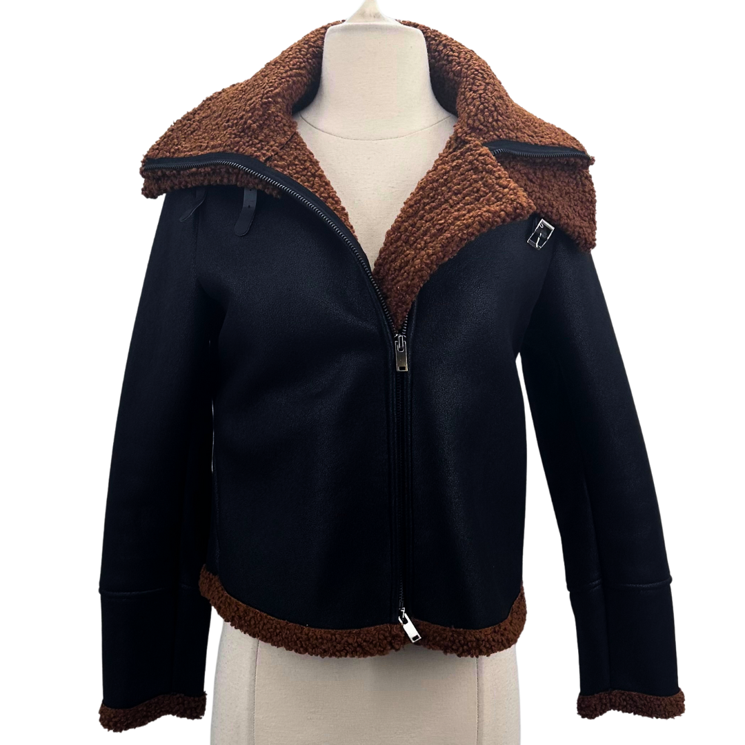 AMS Pure Size 6 black/brown Jacket – Chic Consignment LLC